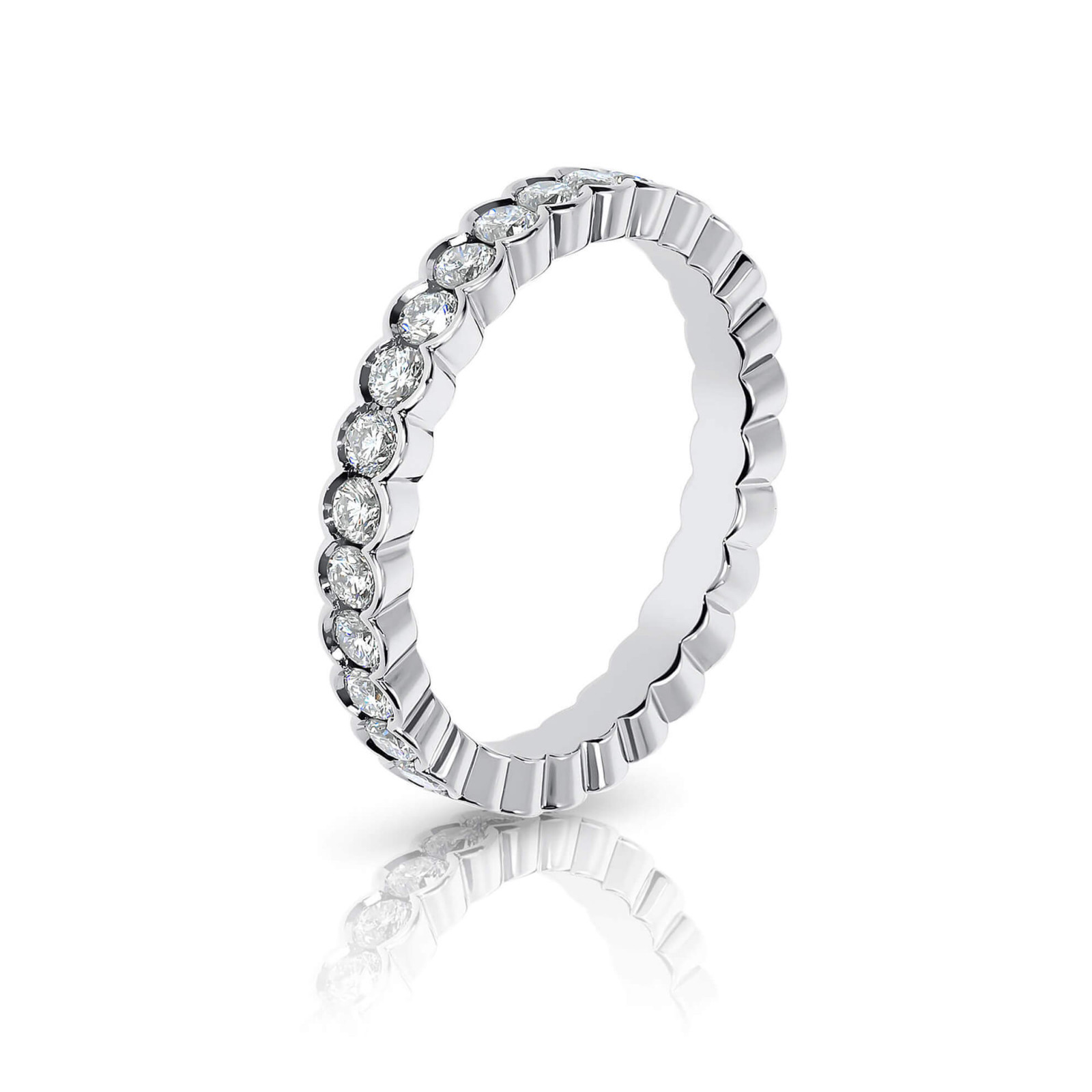 Bezel Set Diamond Eternity Wedding Band