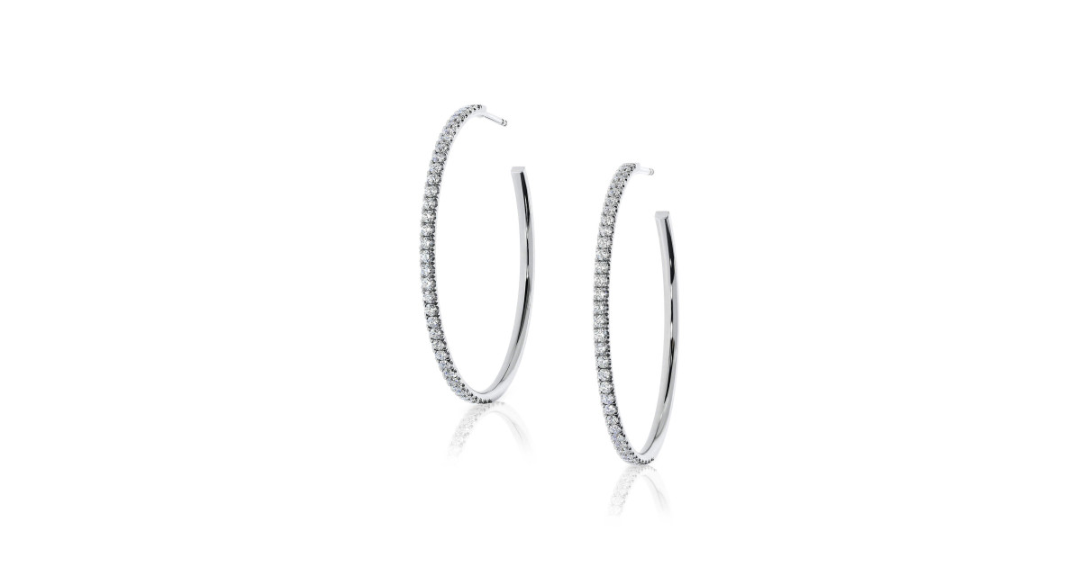 Large Diamond Hoops: 40mm | Budrevich