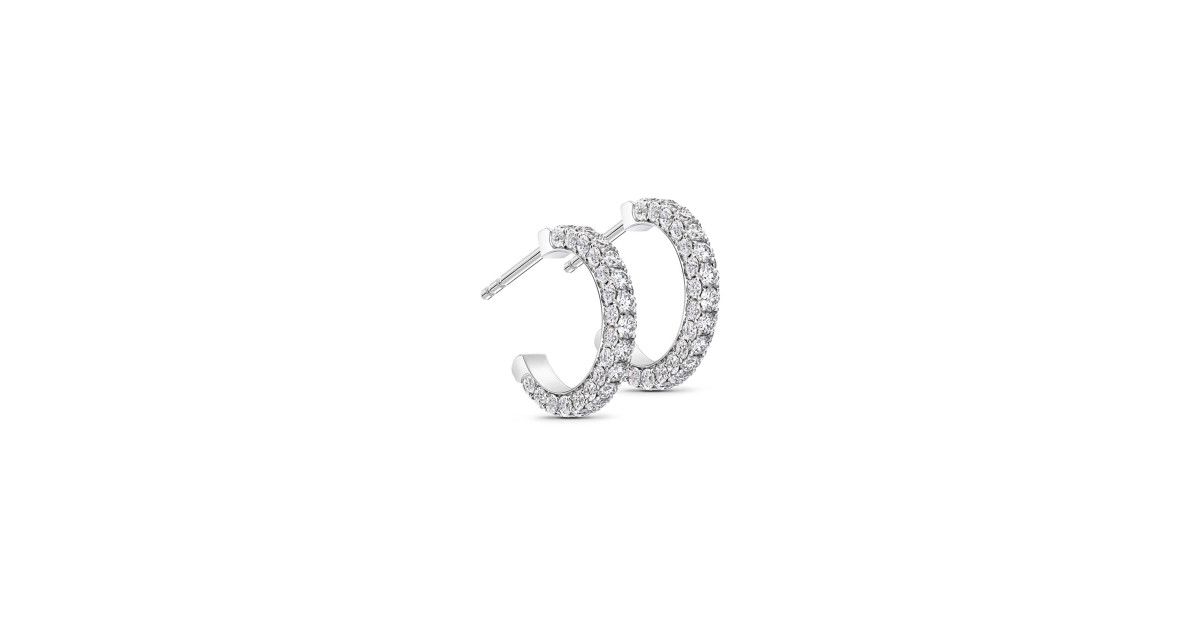 Everyday Elegance, 3-Row Pavé Diamond Hoops | Budrevich